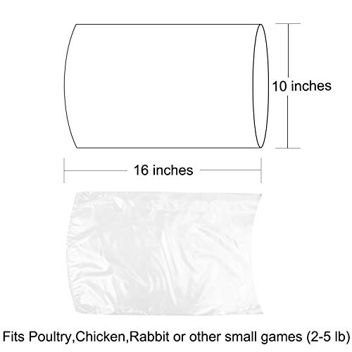 Morepack Poultry Shrink Wrap Bags,10x16Inches 50Pcs Clear Poultry Heat Shrink Bags BPA Free Freezer Safe with Zip Ties,Silicone Straw for Chickens,Rabbits