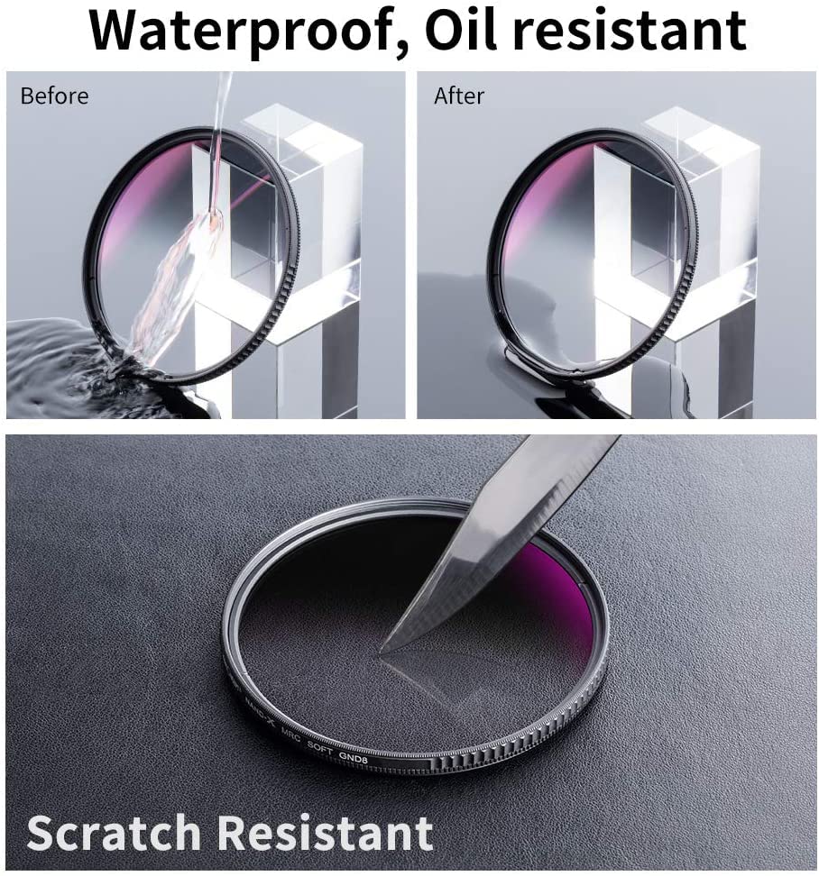 67mm Variable ND2-ND32 & Soft GND8 Lens Filters Kit (2 Pcs) with 28 Layer Coated (Nano-X Series)
