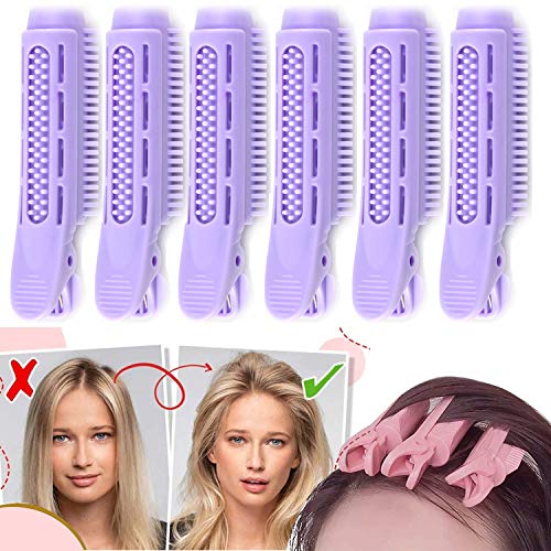 PIJOOKI Volumizing Clip for Women, 6Pcs Hair Root Clip, Natural Fluffy Hair Clip Long/Short Hair Root Lift Styling Tool&Appliances, Plastic, Purple