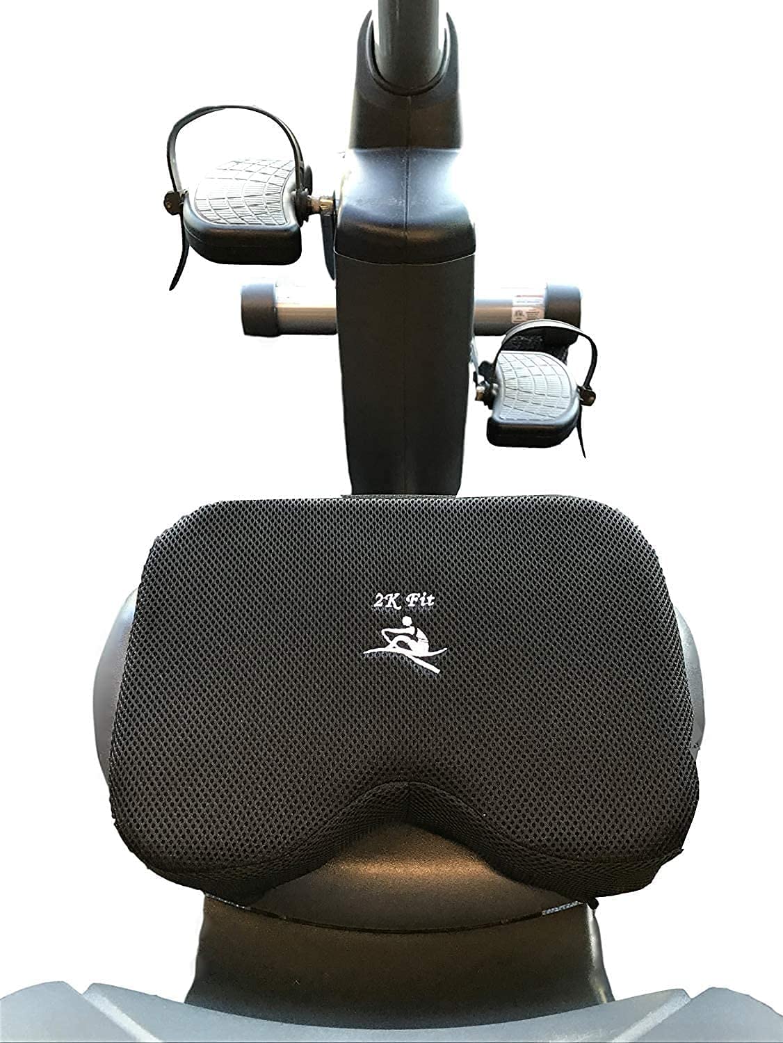 2K Fit Rowing Machine Seat Cushion (Model 2) for The Concept 2 Rowing Machine with Custom Memory Foam, Washable Cover, and Straps- Concept 2 Rower, Recumbent Stationary Bike, WatterRower Seat Pad