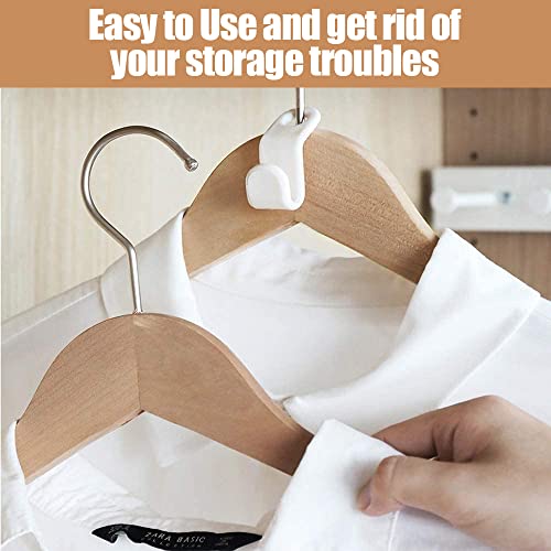 Clothes Hanger Connector Hooks, 60PCS Cascading Clothes Hangers for Heavy Duty Space Saving Cascading Connection Hooks for Clothes Closet, White