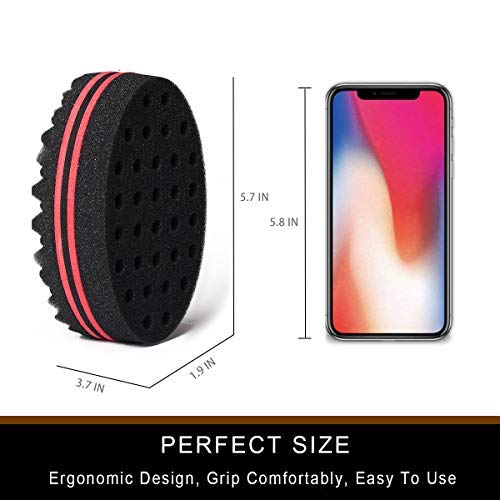 4 Pcs Varied Hair Sponges, Curl Sponge for Men, Twist Sponges, Sponge Brush for Afro Curl, Dreadlock Sponge(blend)