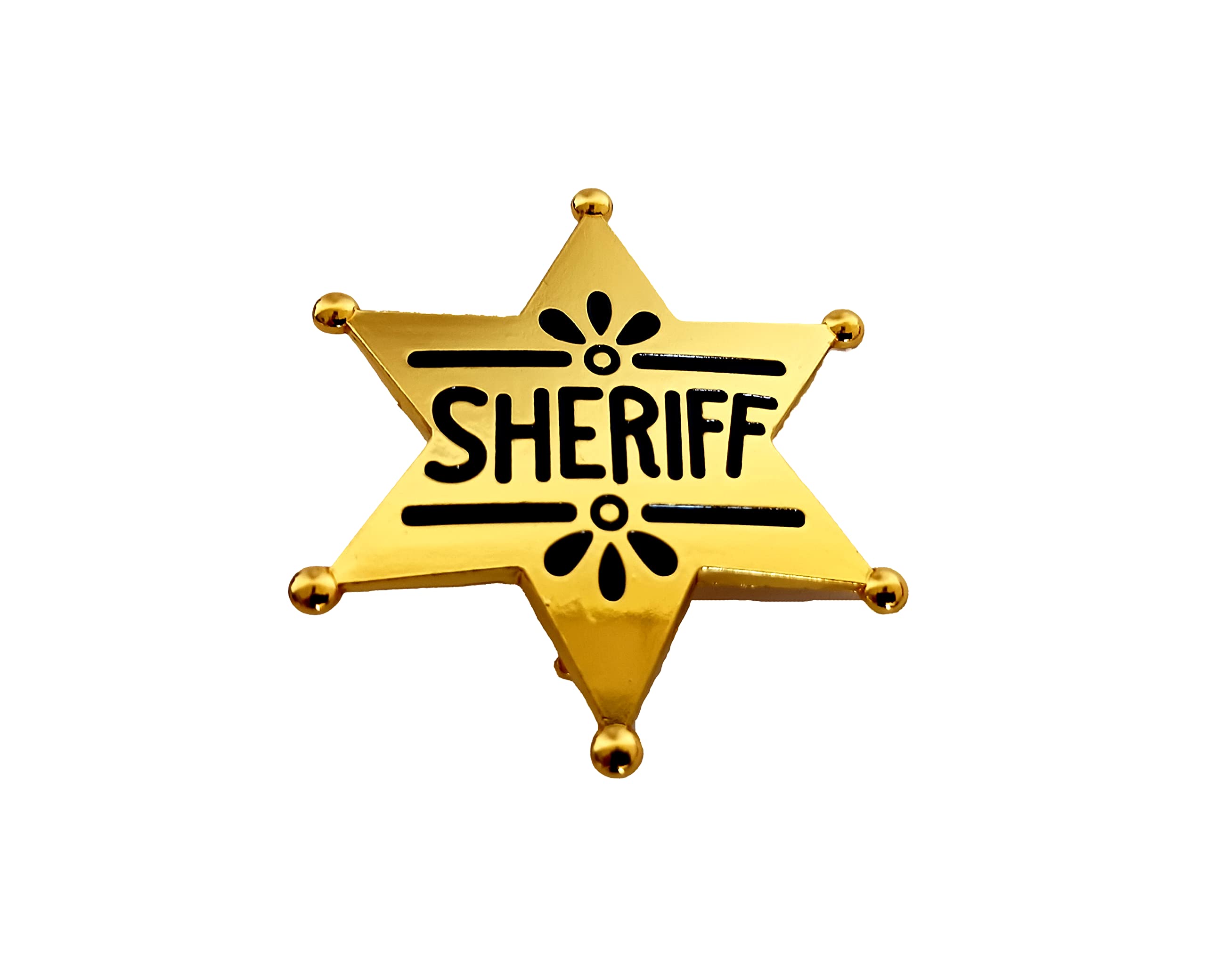 Children's Cowboy, Sheriff Theme Costume Dress Up Set For Boys and Girls - Cowboy Hat, Bandana and Gold Sheriff Badge (Brown)