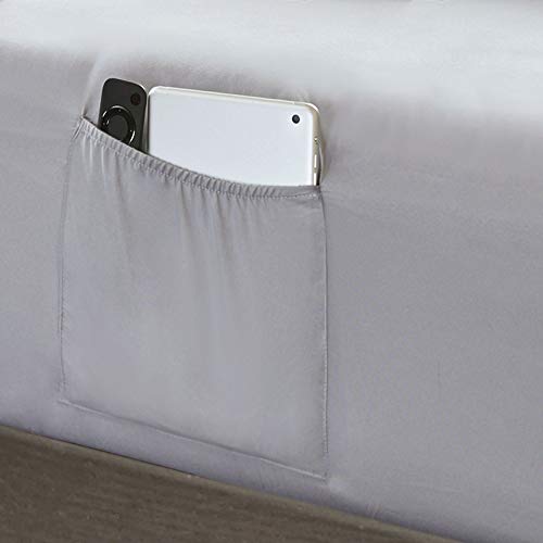Comfort Spaces Full Comforter Sets with Sheets - Bed in a Bag 9 Pieces Teen Bedding Sets Full, Red and Grey Stripes Bedding Full, College Full Bed Set with 2 Side Pockets Bedroom Organizer