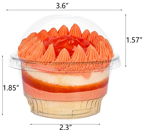 ALMOXVYE 100 Pack 5 oz Cups with Dome Lids, Plastic Clear Cups Disposable Dessert Cups Ice Cream Cups for Dessert, Cupcake, Salad, Fruit