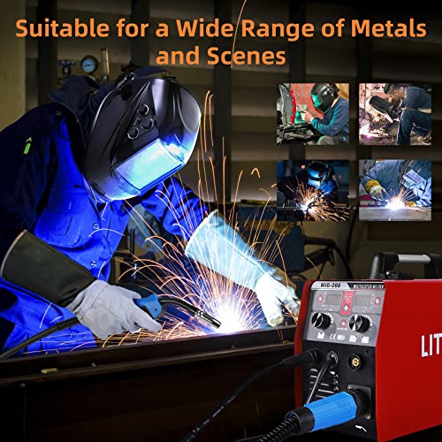 3 in 1 Digital MIG Welder, Towallmark 200Amp 110/220V Dual Voltage Welding Machine,Suitable for MIG(2T/4T)/Lift TIG/Stick
