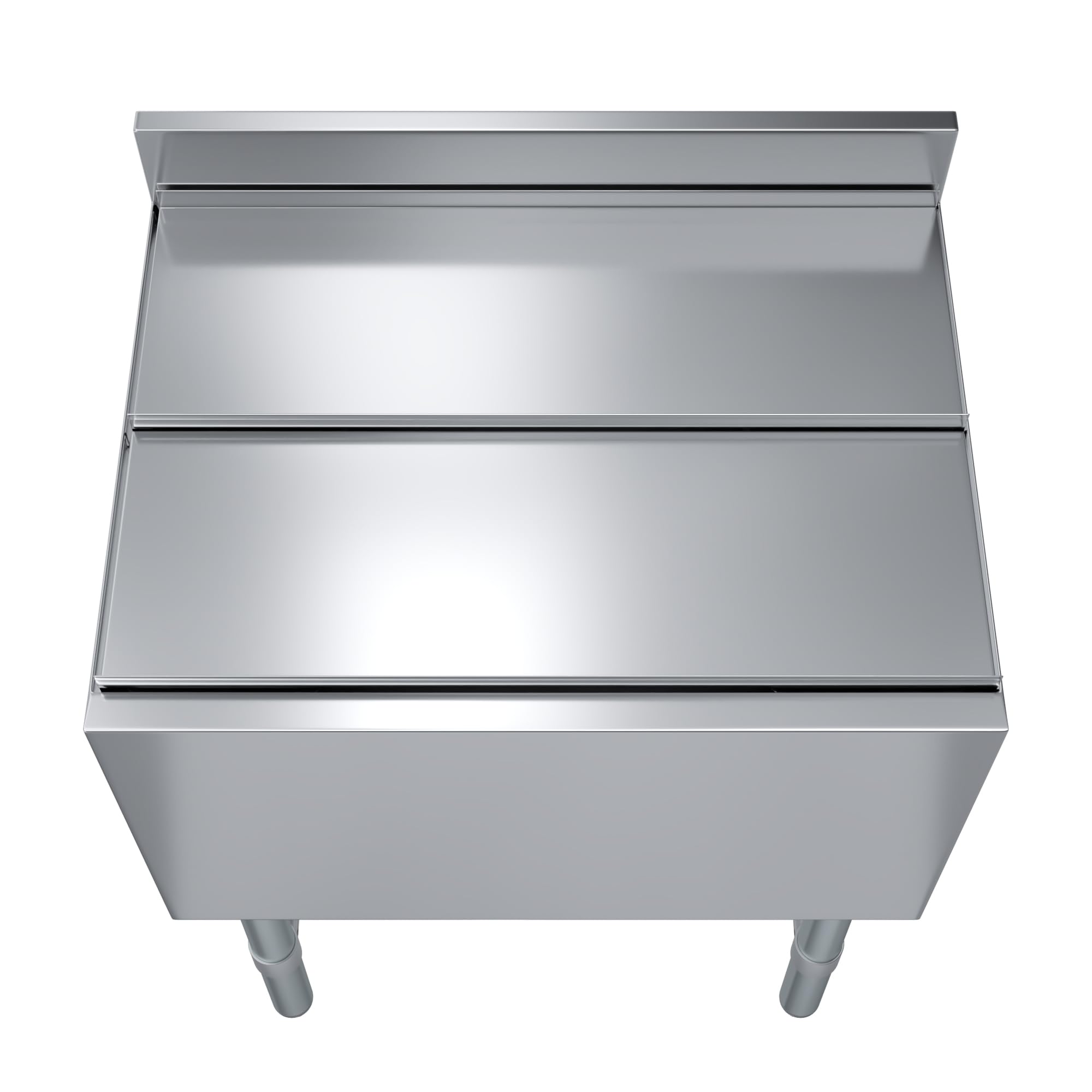 AmGood 18.5" x 24" x 33" Stainless Steel Ice Chest with Sliding Lid | Large Ice Bin | NSF