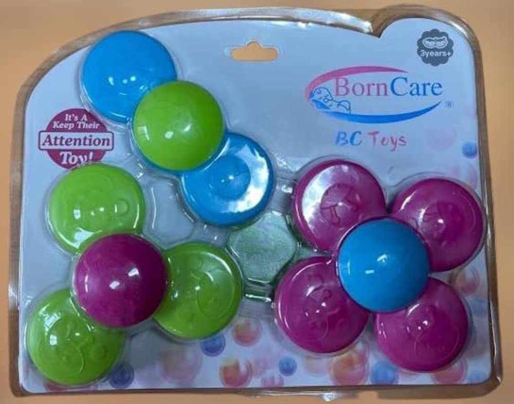 BornCare Fidget Suction whirly Spinners for Baby Toddler Kids, Durable Toys (3 Pack)
