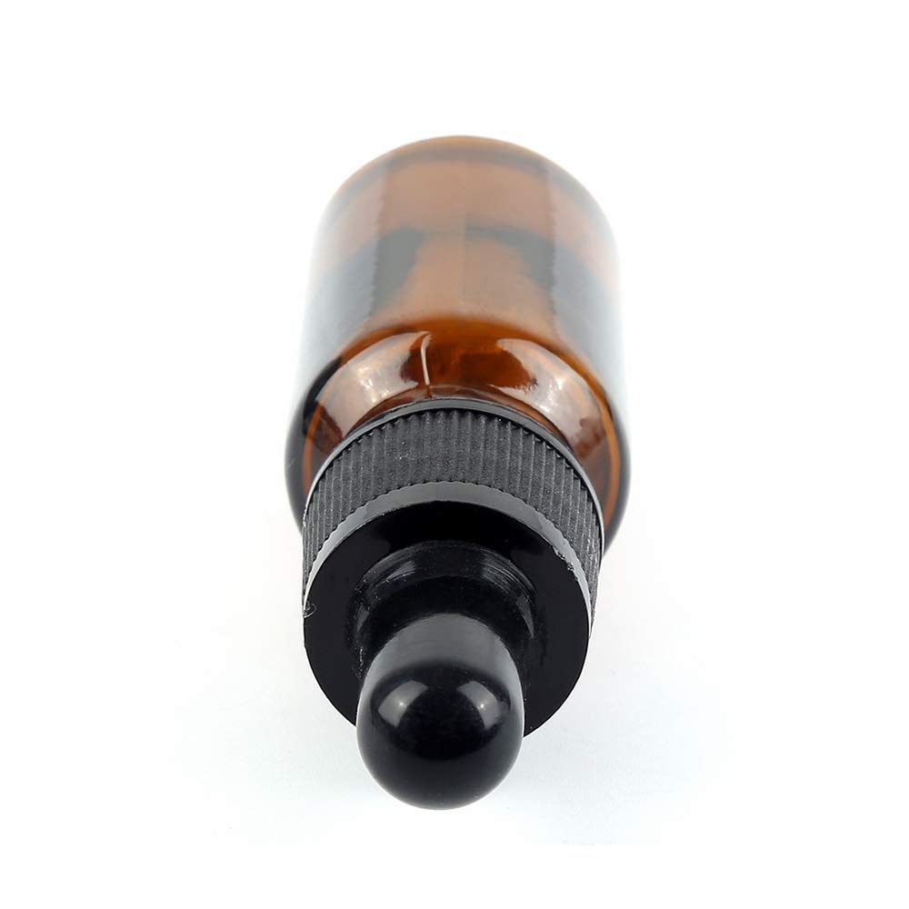 MOTZU 50 Pack 0.1oz(3ml) Amber Glass Dropper Bottles, Refillable Empty Bottle for Essential Oils, Cosmetics, and Cooking, with Glass Eye Dropper and Cap
