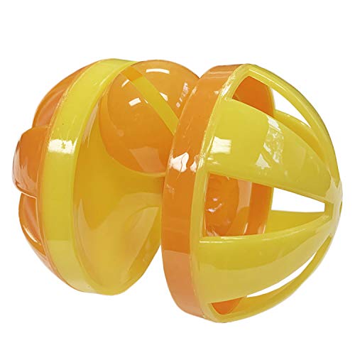 Push & Play Toy - Interactive Rolling Noisemaker Foraging Jingle Ball Cage Accessory - For Sugar Gliders, Rat, Chinchillas, Hedgehogs, Ferrets, Parrots, Guinea Pigs, Rabbits, Degus, & Other Small Pets