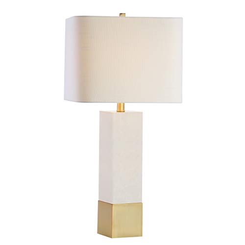 JONATHAN Y JYL5009A Jeffrey 29" Metal/Marble LED Table Lamp Contemporary Transitional Bedside Desk Nightstand Lamp for Bedroom Living Room Office College Bookcase LED Bulb Included, Brass Gold/White