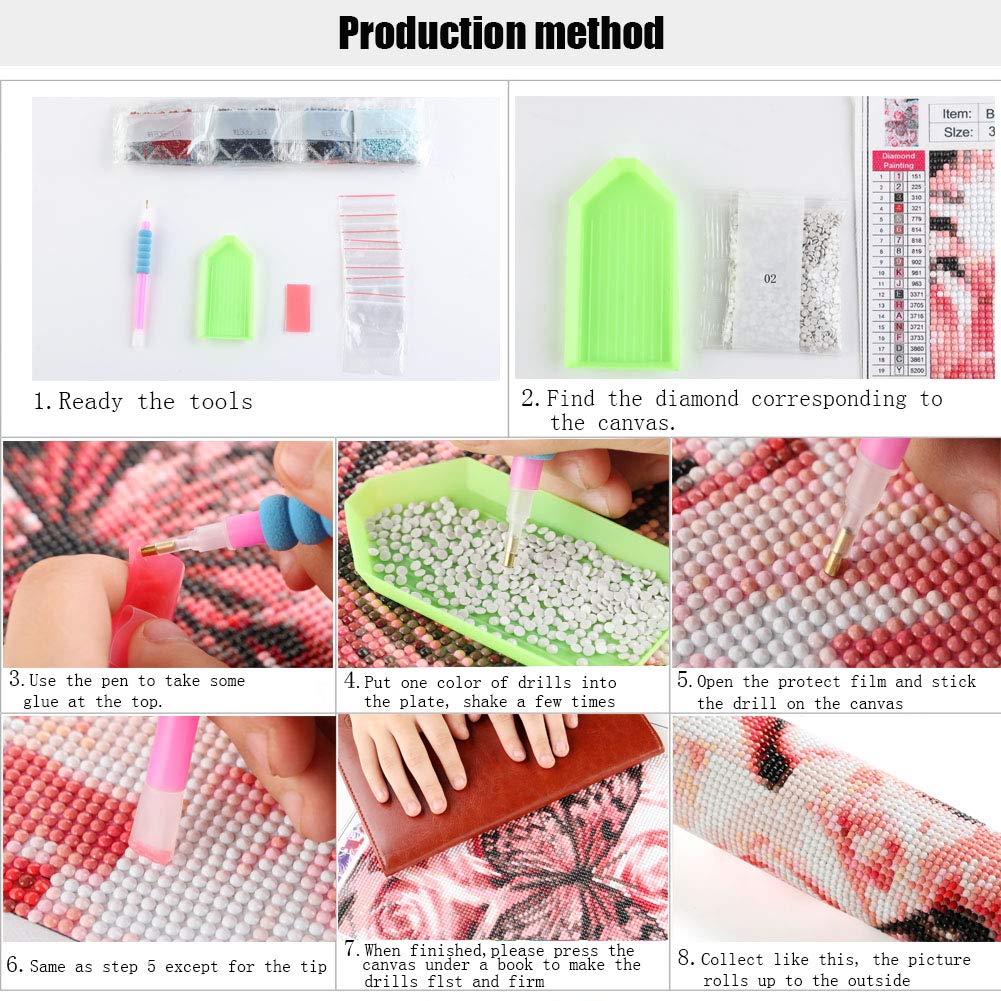 4 Pack Diamond Painting Kits for Adults 5D Rose Flower Diamond Art Kit for Beginners, DIY Paint with Round Full Drill Diamonds Paintings Gem Art for Christmas Home Wall Decoration Gift 11.8x11.8in