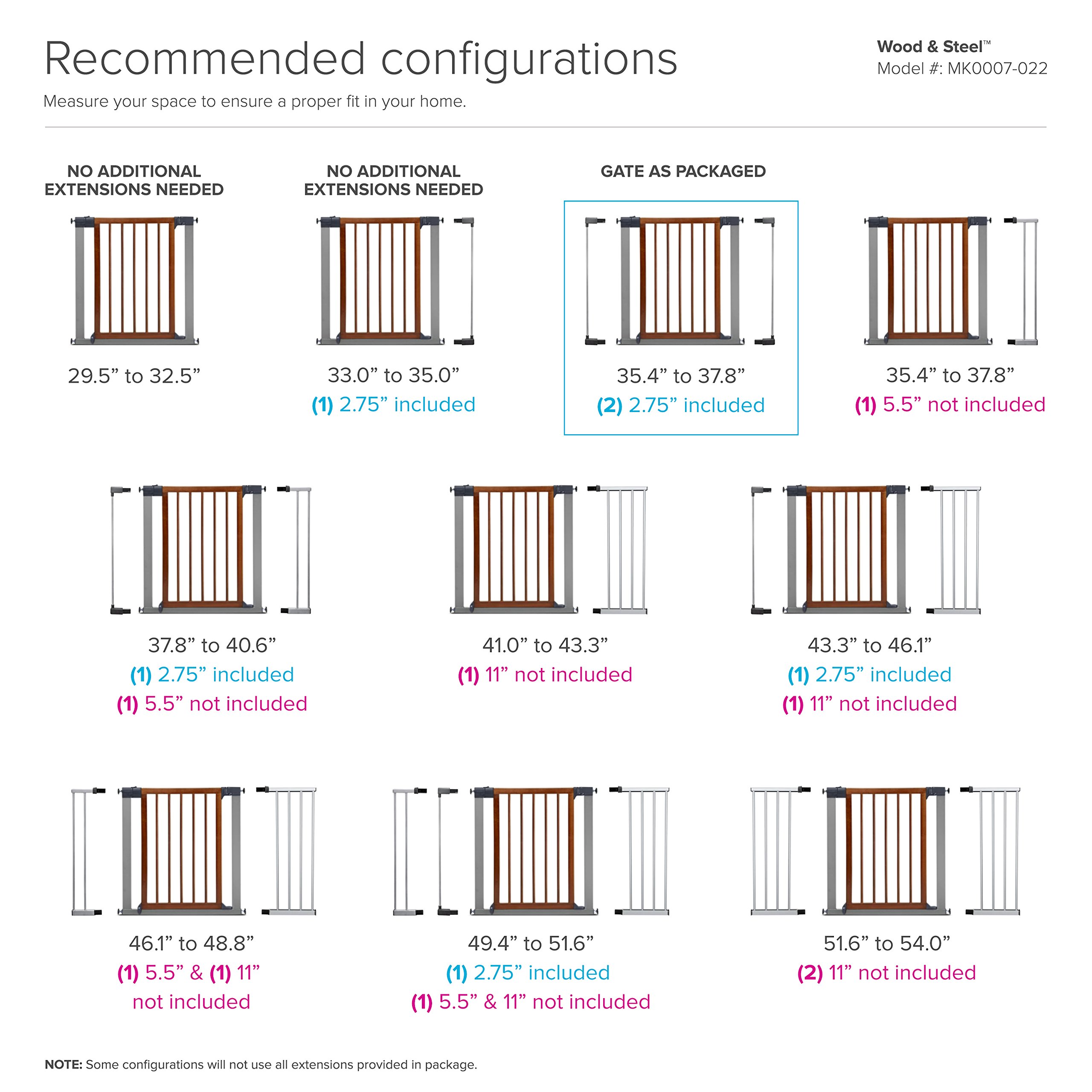 Munchkin® Wood and Steel Baby Gate Extension, 5.5"