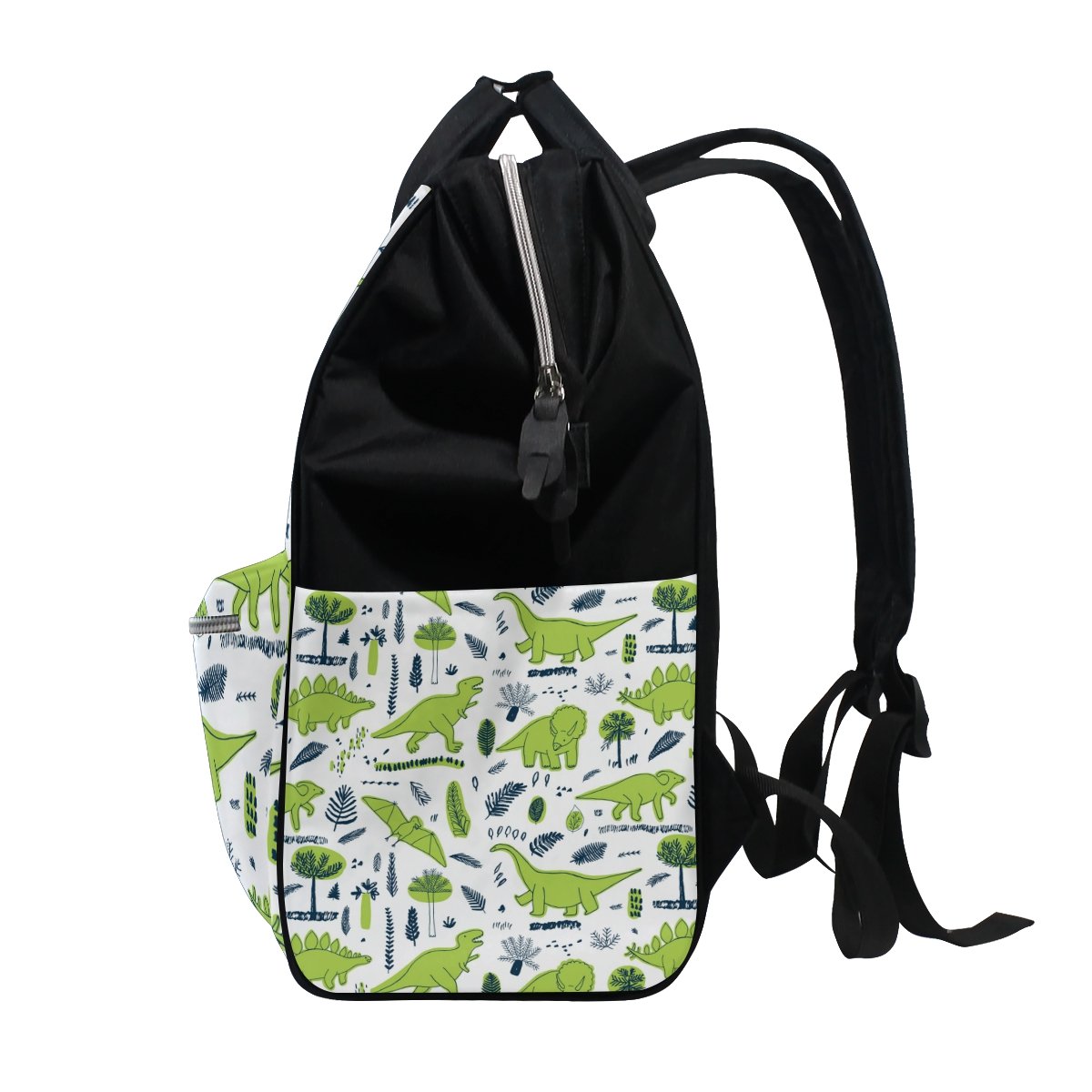 My Little Nest Large Capacity Diaper Bag Funny Dinosaurs Leaves Durable Multi Function Travel Backpack for Mom Girls