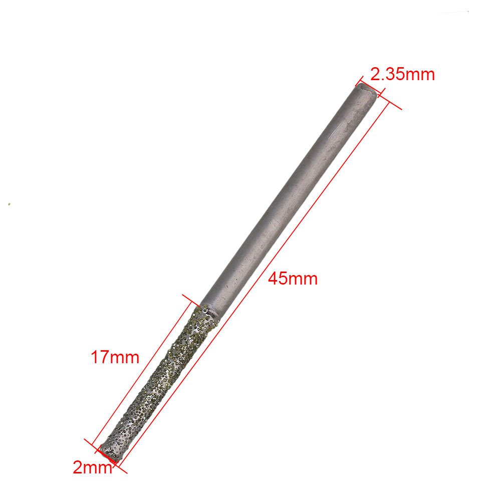 BQLZR 2MM Silver Extended Gems Drill Bits Bowlder Pearls Jewelry Agates Hole Coated Drill Bits Pack of 10