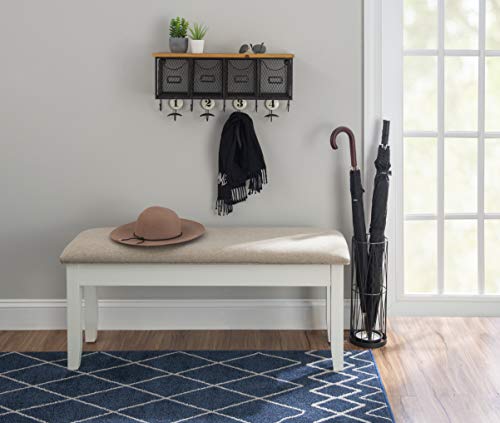 Powell Company Jane White and Beige Dining Storage Compartment by Powell Bench