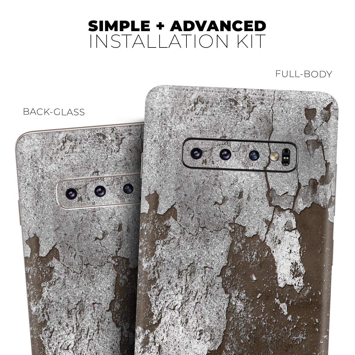 DesignSkinz Distressed Silver Texture v16 Protective Vinyl Decal Wrap Skin Cover Compatible with The Samsung Galaxy S20 (Screen Trim & Back Glass Skin)