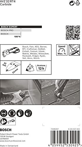 Bosch 1x Expert AVZ 32 RT4 Sanding Fingers (for Paint on Wood, Laminate, Width 32 mm, Professional Accessory Multitool)