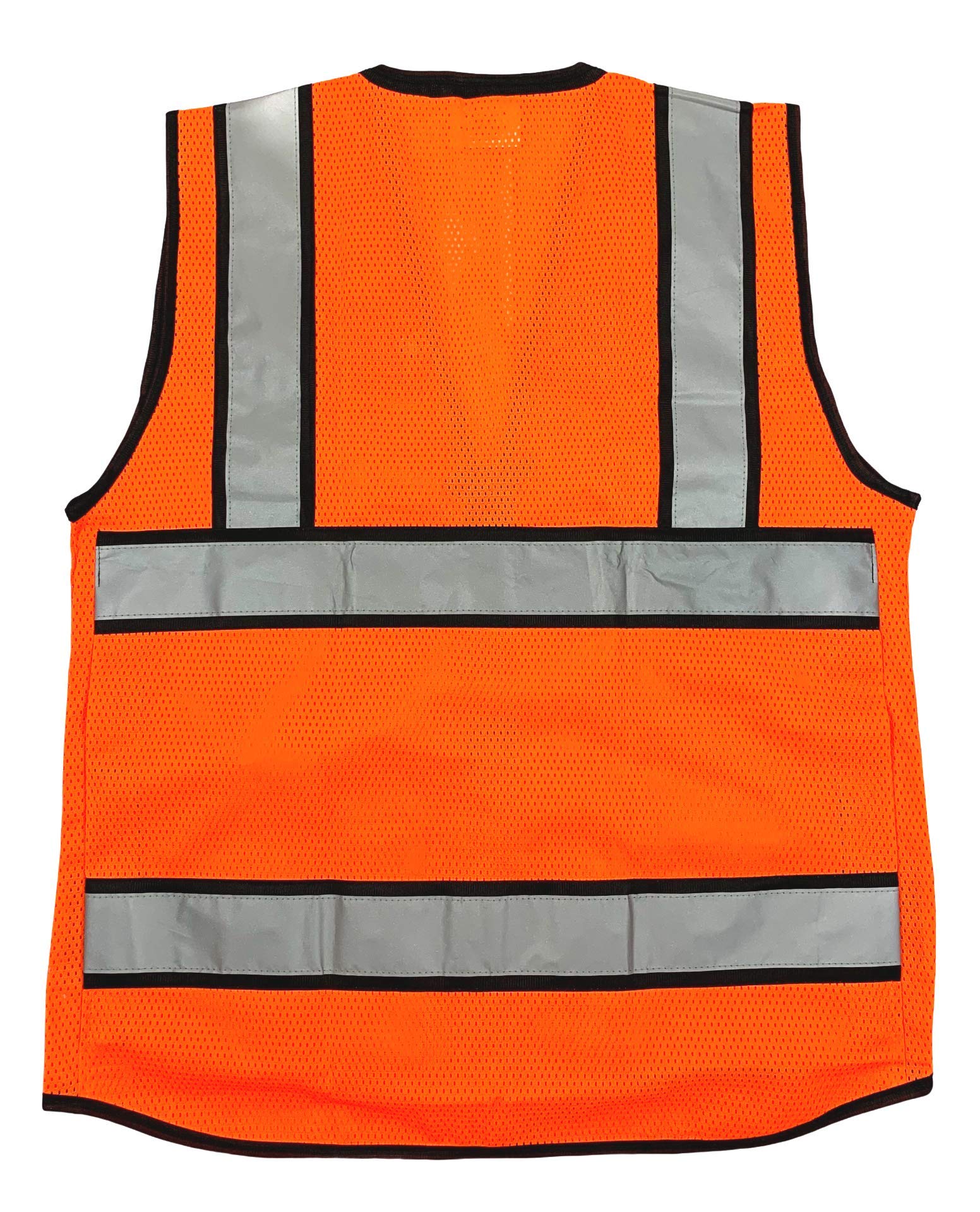 REXZUS (B Engineer Safety Vest, High Visibility Reflective Safety, Vest Mesh with Zipper and pockets (Orange, Large)