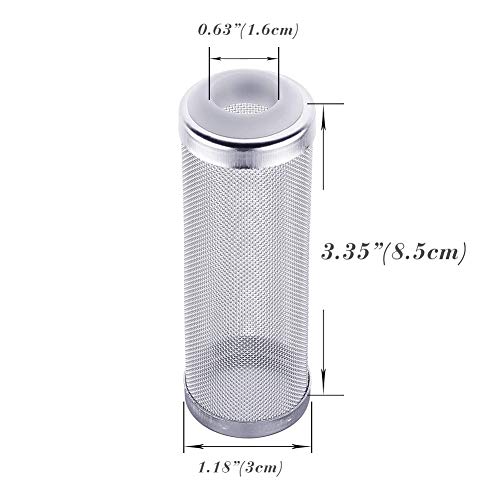 Quickun Stainless Steel Aquarium Flow Fish Filter Guard Net Shrimp Safe Inlet Inflow Protect Basket Mesh Media 16mm, 2Pcs