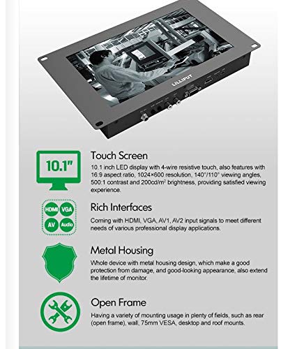 LILLIPUT 10.1" TK1010-NP/C/T-B 10.1" HDMI Open Frame Monitor -resisitive Touch