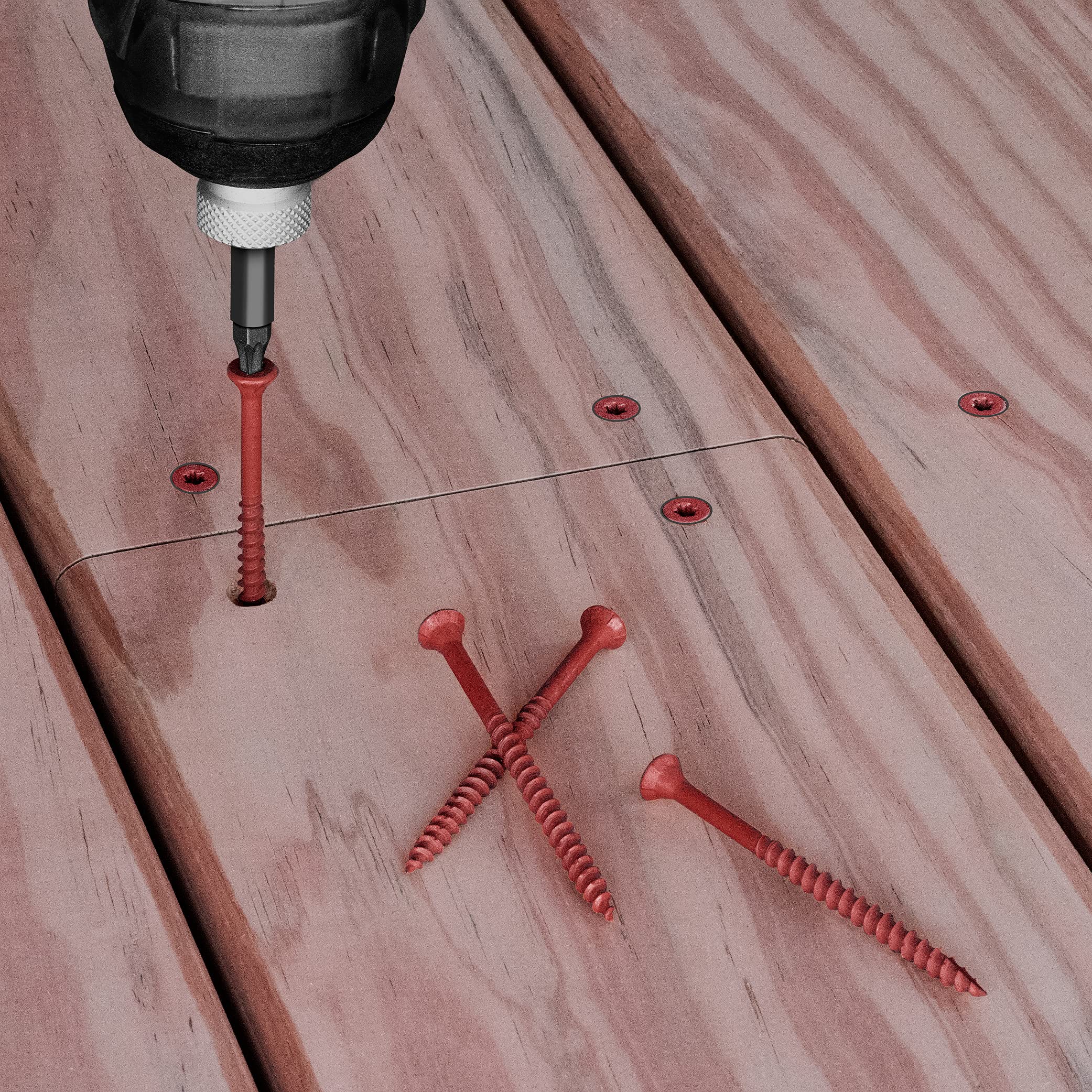 Deck Plus 48429 Wood Screws #10 x 2-1/2", Red, 1lb Box
