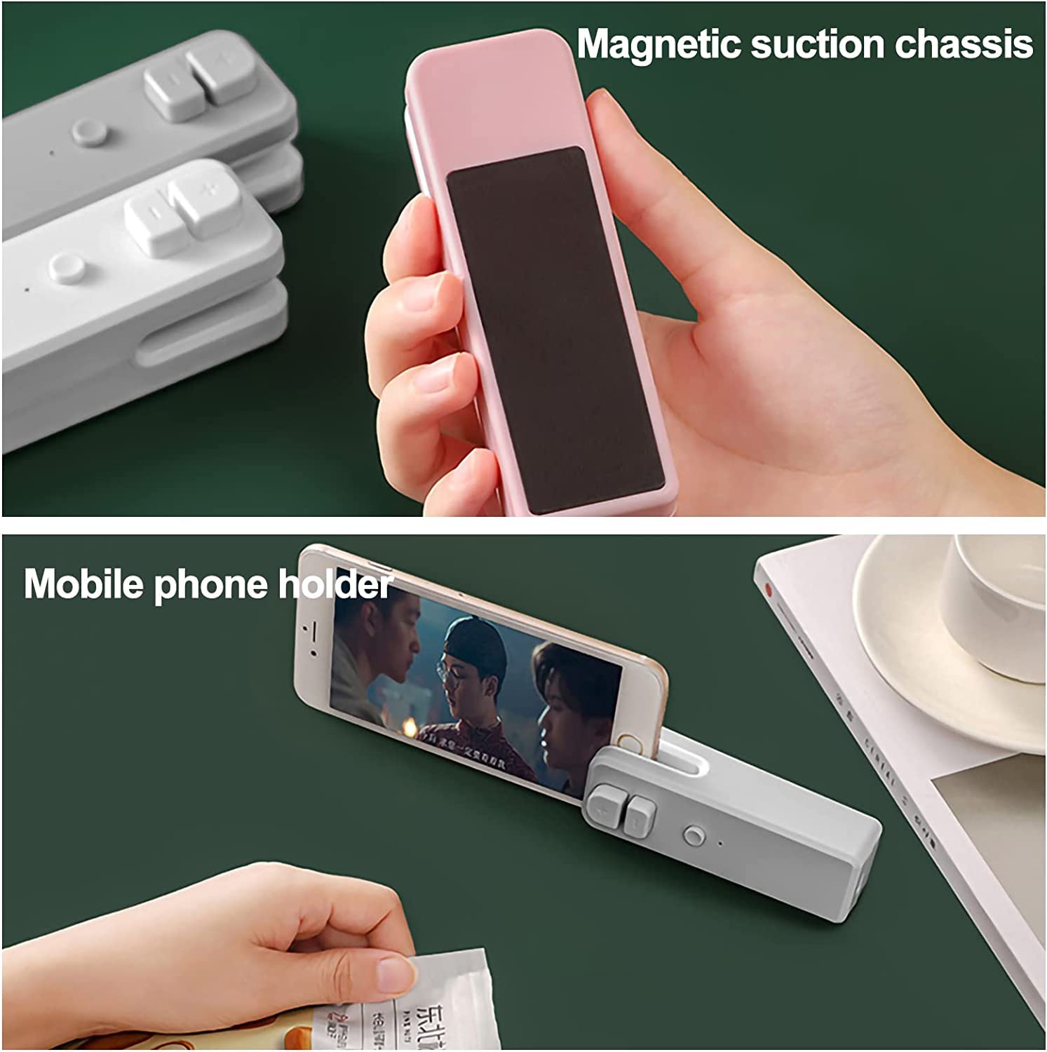 3 in 1 Mini Bag Sealer,Rechargeable Handheld Plastic Bag Resealer,with Cutter 3 in 1 Heat Portable Vacuum Sealers Kitchen Gadget for Chip Bags, Plastic Bags, Snack Freshness Food Storage(USB Cable)