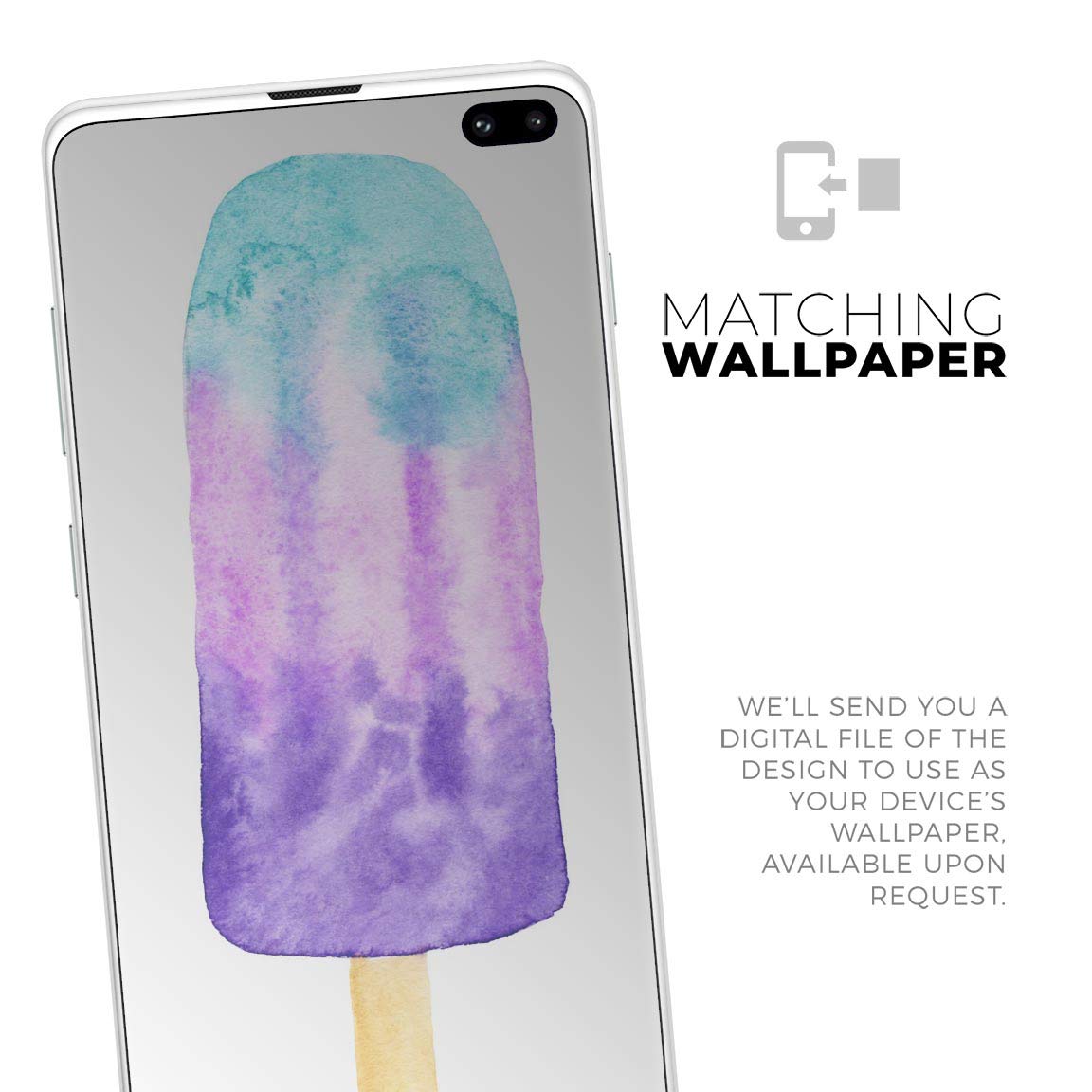 DesignSkinz Summer Mode Ice Cream v3 Protective Vinyl Decal Wrap Skin Cover Compatible with The Samsung Galaxy S20 (Screen Trim & Back Glass Skin)