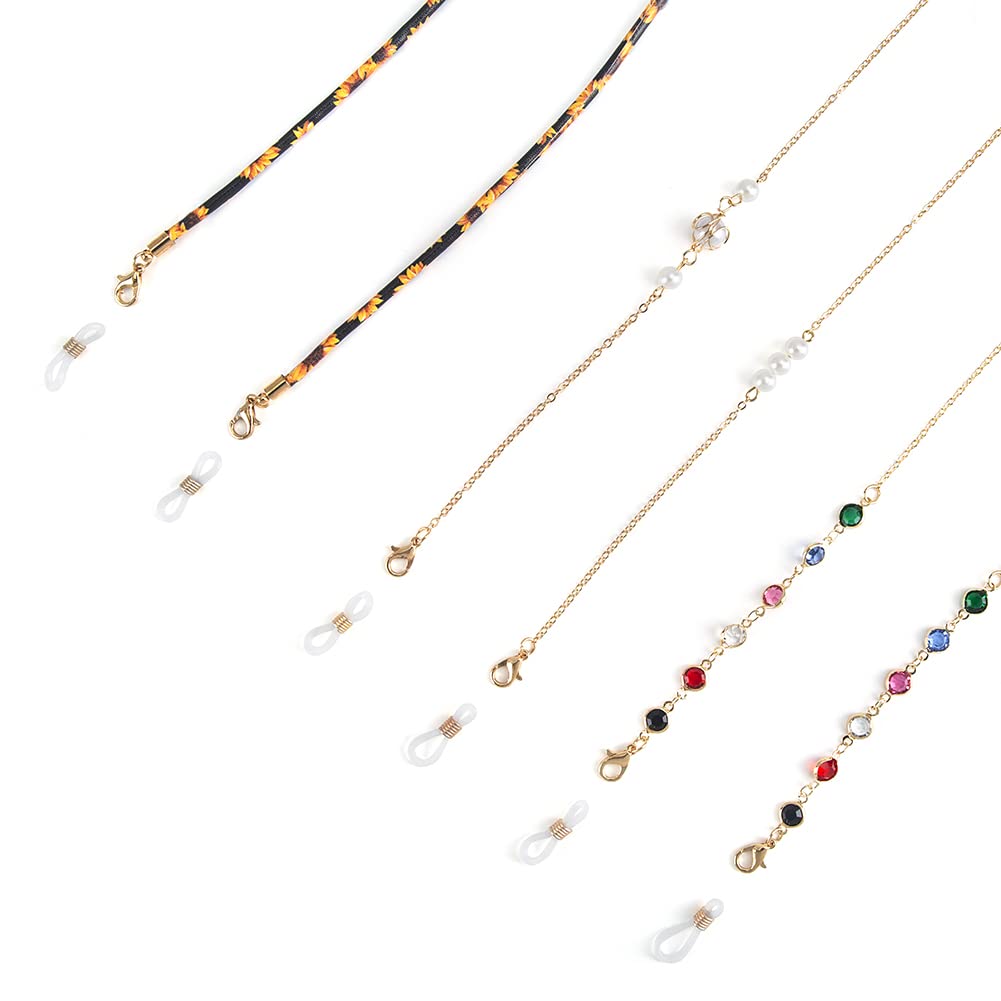 3 Pcs Mask Chain For Women - Eyeglass Chain,Sunglass Chain,Universal Eyeglass Chain,Also Necklace,Great Gift (401)