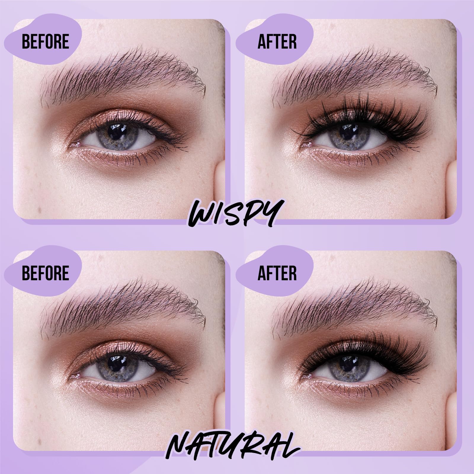 384 Pcs Cluster Lashes, Melakia 2 Style DIY Eyelash Extensions Mix 10-16mm, Thin Band Lash Clusters, Mega Soft Individual Cluster Lashes at Home (Wispy and Natural D Mix 10-16mm)