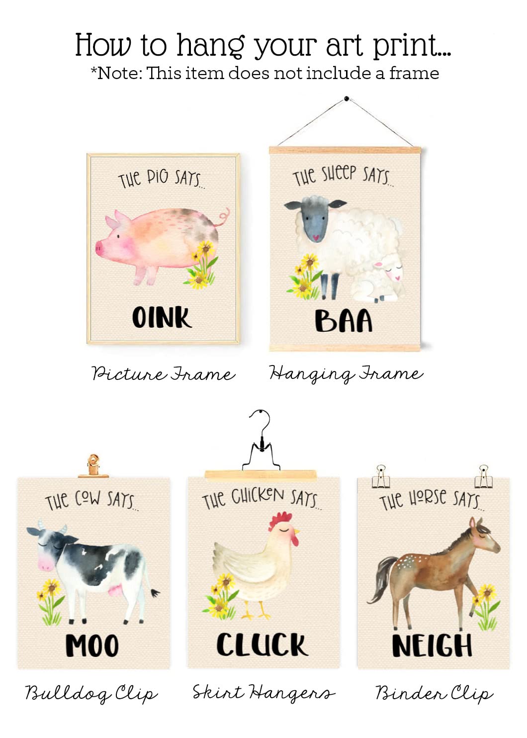 Nursery Rhyme Baby Set Wall Art Baby Gift Decor (Cloud Set Art Prints)