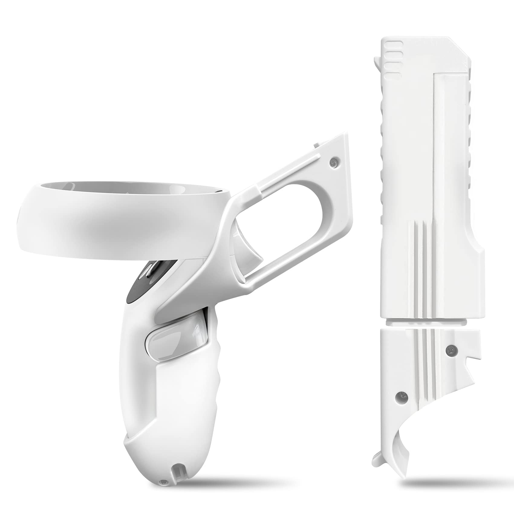 Esimen Grips Accessories for Oculus Quest 2 Grip Stock Controller Protective Shell Enhanced Gaming Experience, Arizona Sunshine Robo Recall PavlovOnward Game Accessorie (White)