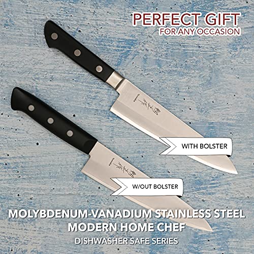 Syosaku Japanese Chef Knife Molybdenum Vanadium Stainless Steel with Bolster, Gyuto 7-inch (180mm) Dishwasher Safe