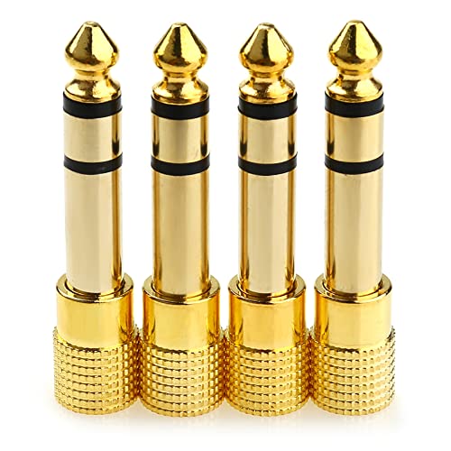 NANYI 4PCS 1/4'' to (1/8'') 3.5mm Stereo Headphone Adapters for Audio Connector, 3.5mm Female to 6.35mm Male Jack Plug Stereo Adapter for Headphone Adapte
