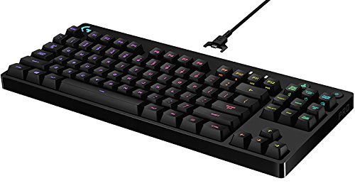 Logitech G Pro Mechanical Gaming Keyboard, 16.8 Million Colors RGB Backlit Keys, Ultra Portable Design, Detachable Micro USB Cable (Renewed)