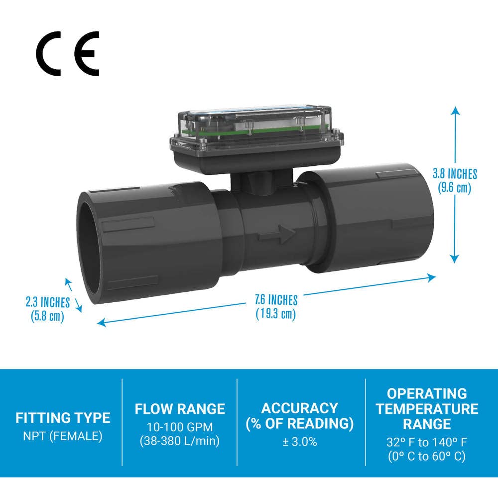 FLOMEC TM Series Water Meter for Water Processing and Irrigation Applications, 1-1/2 inch Female NPT Fittings (TM15NQ9GMB)