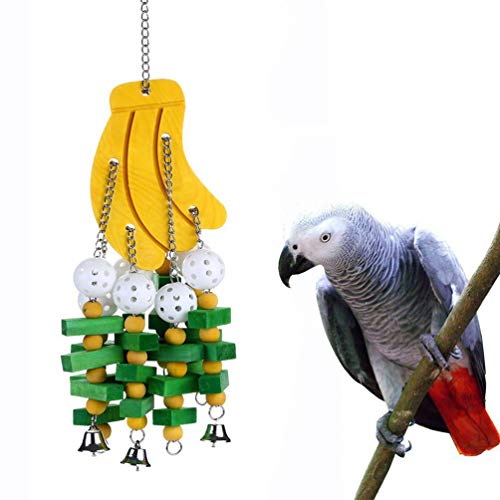 Keersi Medium Large Bird Chew Toy Wood Block for Parrot Parakeet Cockatiel Conure Cockatoo African Grey Macaw Eclectus Amazon Lovebird Budgie Cage