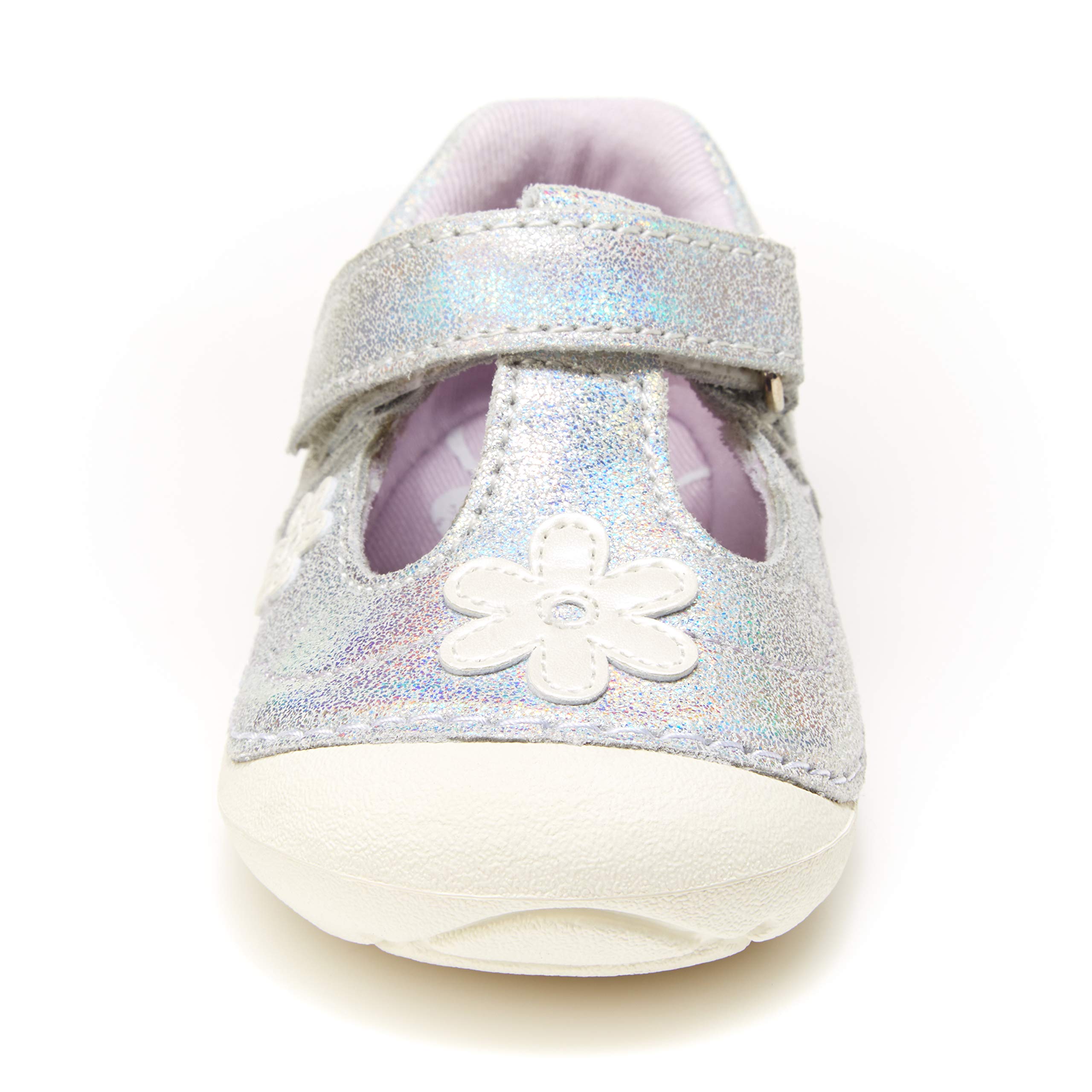 Stride Rite baby girls Soft Motion Liliana Mary Jane Flat, Iridescent, 3 Infant US