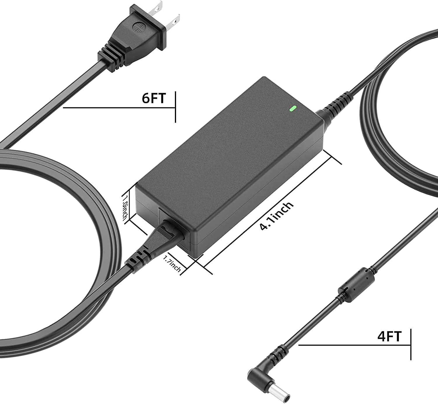 Powseed for LG Monitor Power Cord 19V DC Power Supply AC Adapter with 10FT Cable for LG Electronics 19'' 20'' 22'' 23'' 24'' 27'' LED LCD Monitor Widescreen LED LCD HD TV