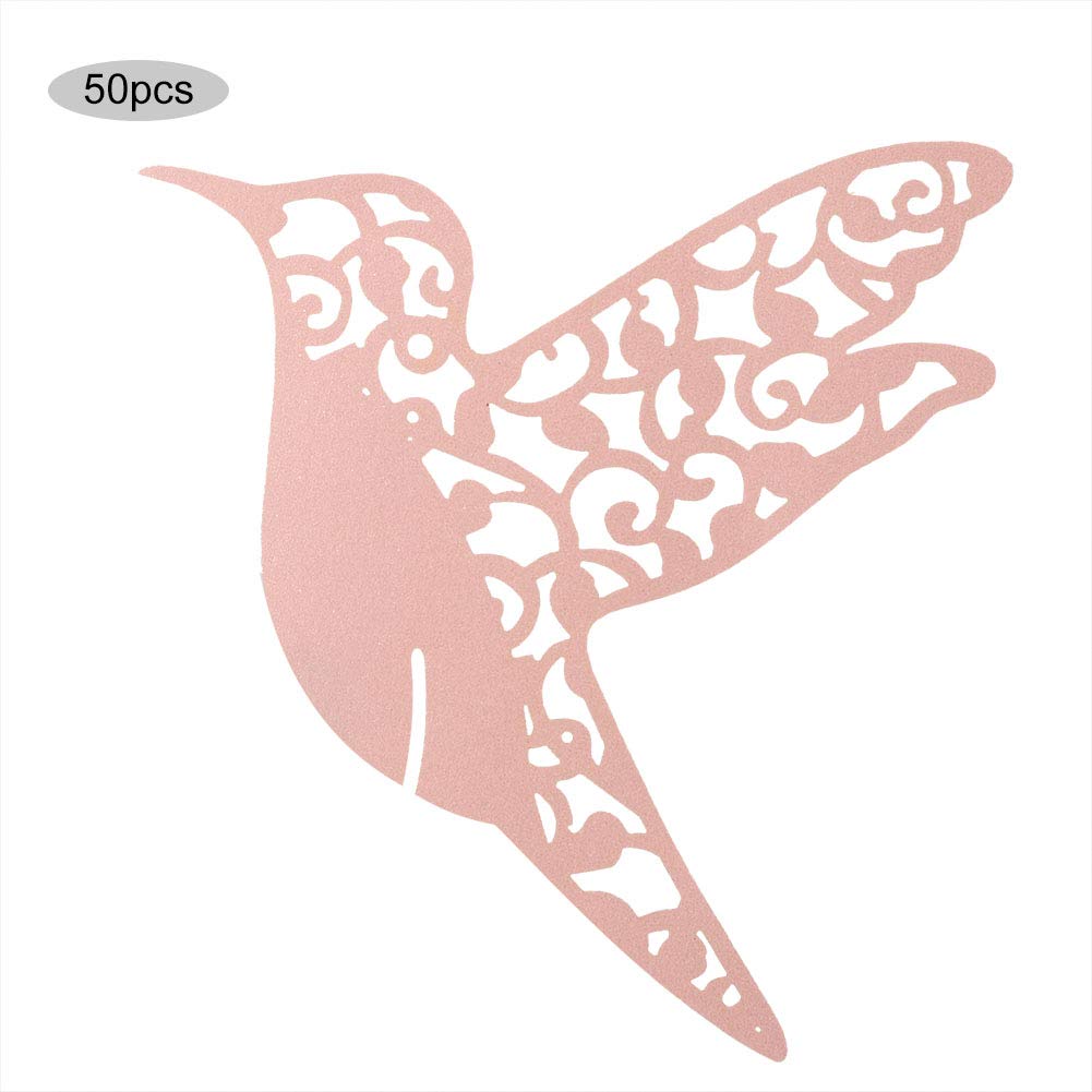 50pcs Place Cards, Little Bird Shape Table Name Cards for Wine Glass, Wedding Name Place Cards for Table Setting Receptions Parties Events Celebrations()