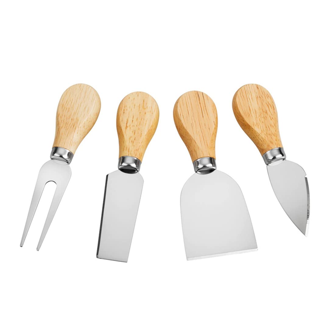 4pcs Cheese Knives Set Cheese Cutlery Steel Stainless Cheese Slicer Wood Handle Mini Knife,Butter Knife,Spatula& Fork Butter Cutter