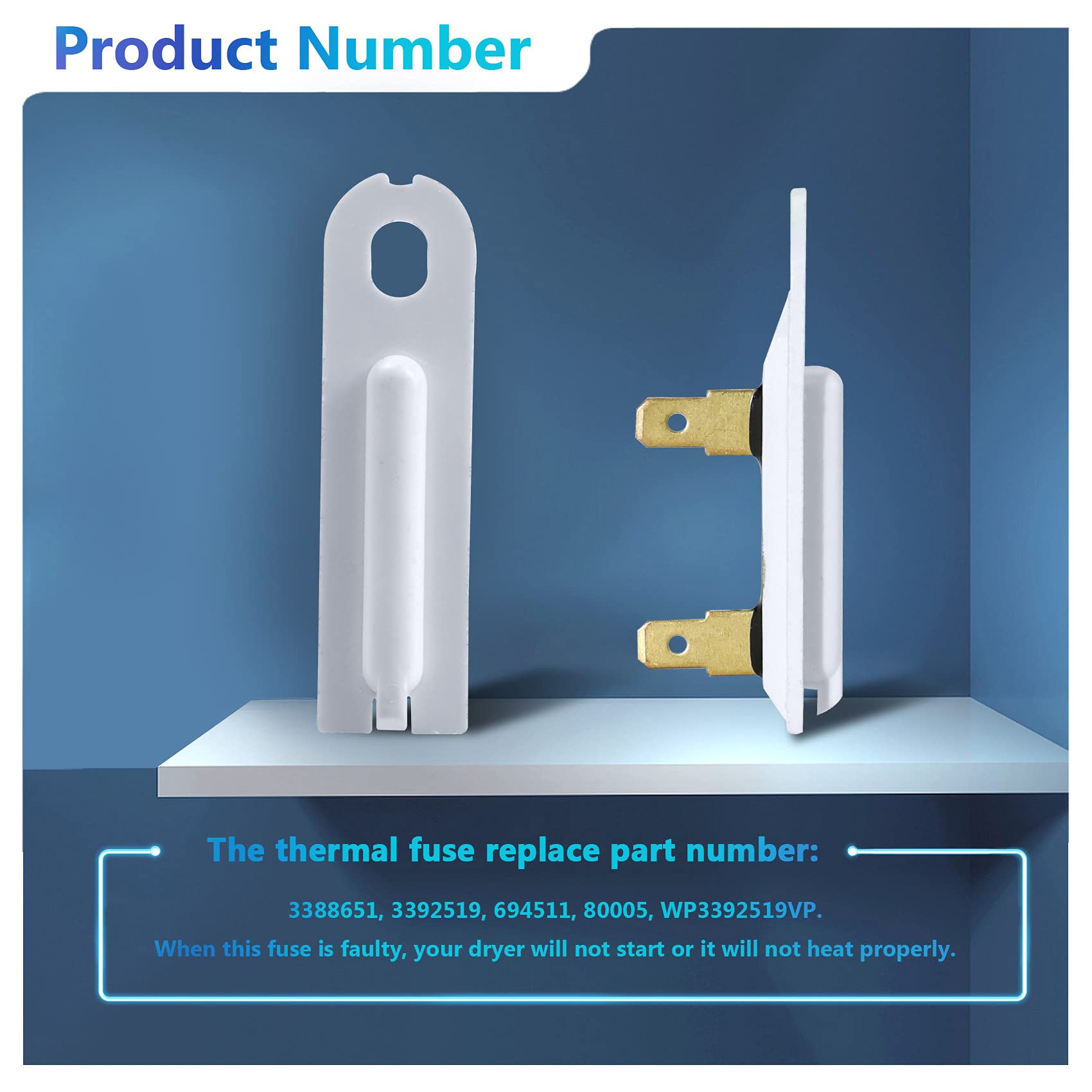 3387747 Dryer Heating Element & 279816 Thermostat Kit & 279973 3392519 Thermal cut-off Fuse Replacement Compatible with Kenmore, Samsung, Whirlpool, KitchenAid electric dryers and more