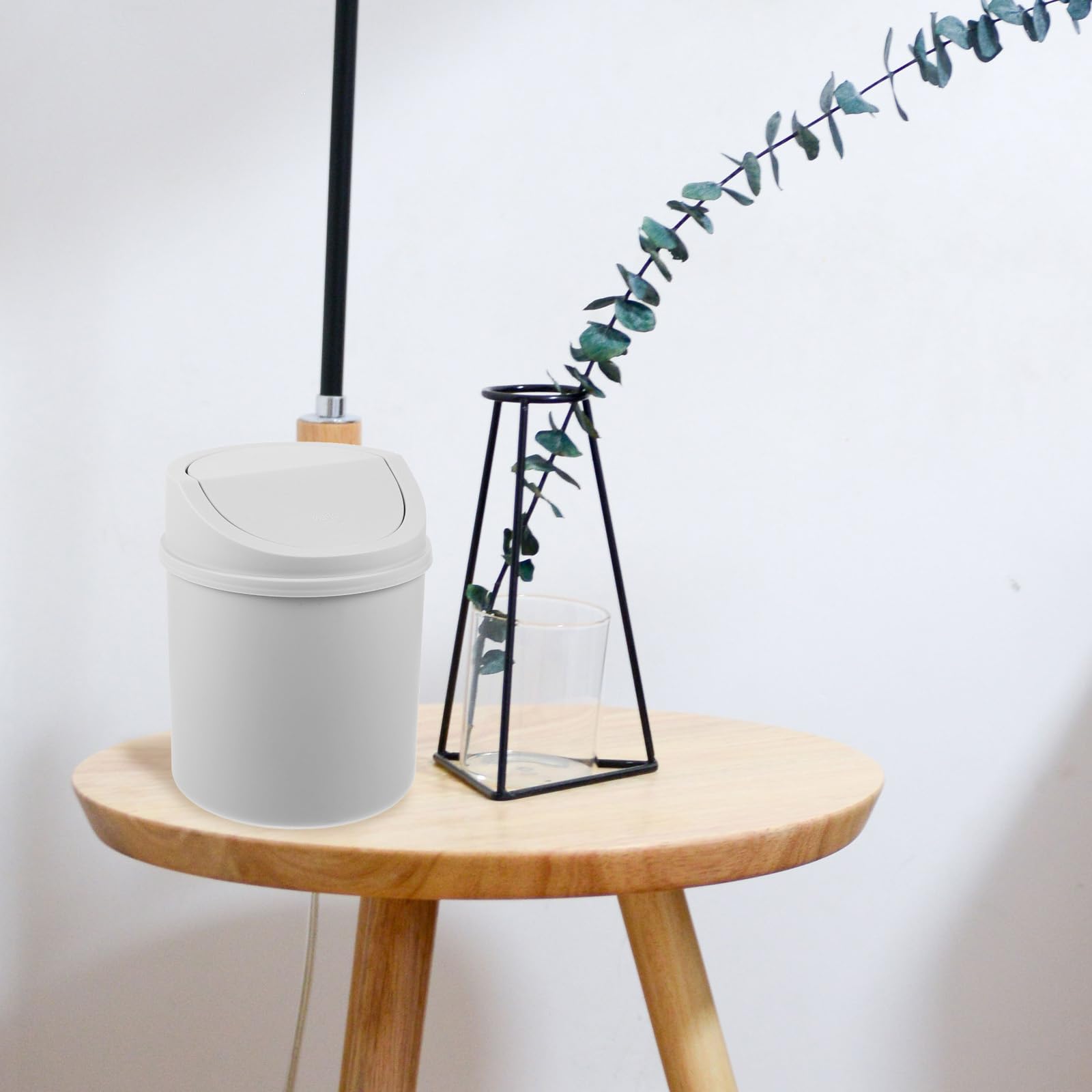 ABOOFAN Mini Table Trash Can Mini Garbage Can Living Room Trash Can Swing Top Bin Office Trash Can Mini Trash Can Waste Basket for Home Mini Desktop Trash Can Garbage Container