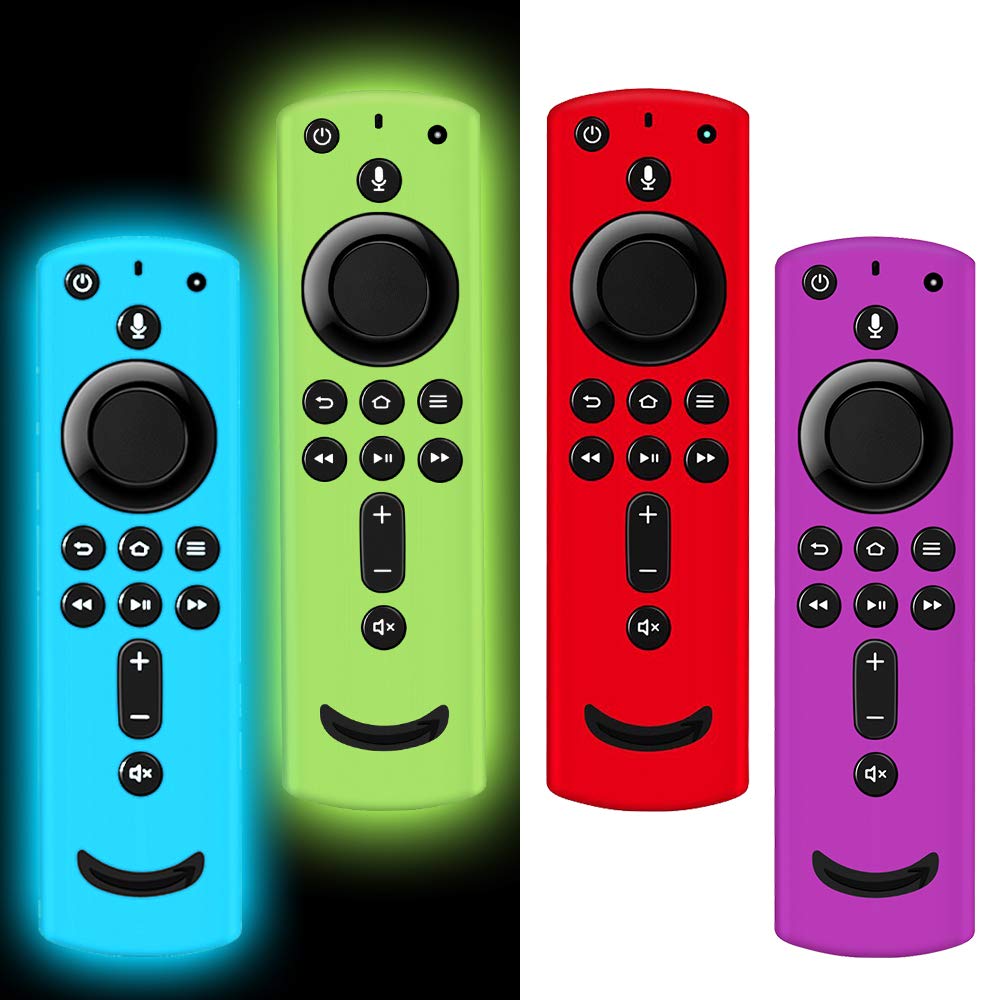 4 Pack Remote Cover for Fire TV Stick 4K, Silicone Remote case Compatible with Fire TV Cube/Fire TV(3rd Gen)/All-New 2nd Gen Alexa Voice Remote Control, Lightweight Anti-Slip Shockproof