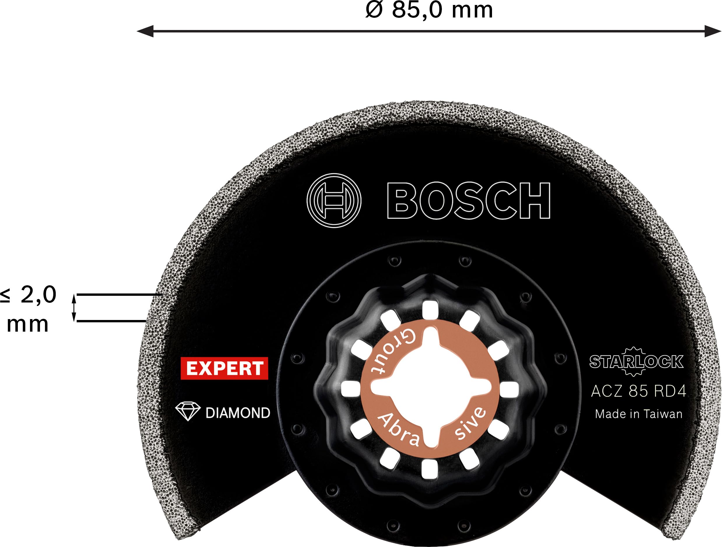 Bosch Professional 10x Expert Grout Segment Blade ACZ 85 RD4 Multitool Blades (for Mortar, Ø 85 mm, Accessory Multitool)