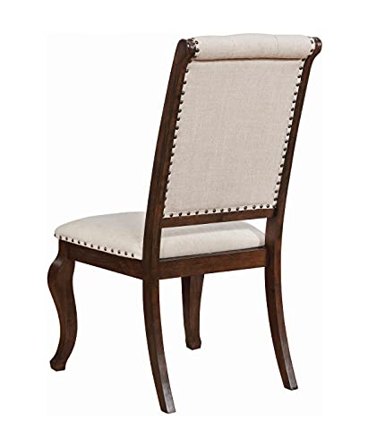 Coaster Furniture Glen Cove Dining Chairs with Button Tufting and Nailhead Trim Antique Java and Cream (Set of 2) 110312