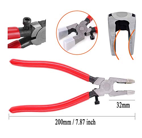 Qovydx 2Pcs Glass Grozer Running Pliers Glass Cutting Tool Kit Stained Glass Grozing Breaking Pliers Glasses Cutters Tools Starter Kits