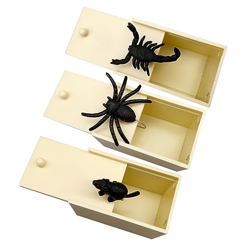 Amosfun Halloween Toy 3 Pcs Box Halloween Manipulative Props Kid Toy Kid Gifts Halloween Props Spider Surprise Secret Money Box Kids Prank Boxes Kids Joke Toy
