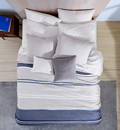 Lacoste Smash Cotton Comforter Set, Blue, Full/Queen