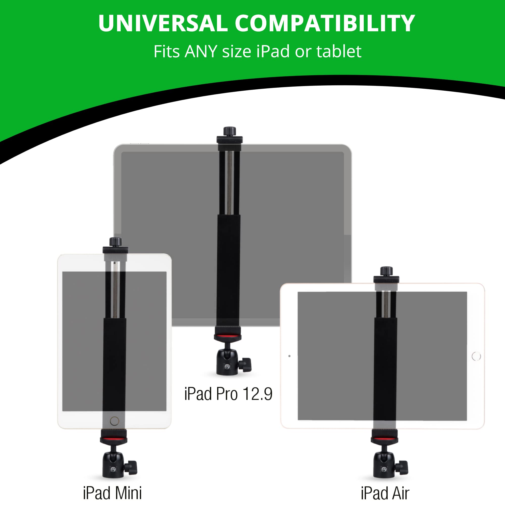 KobraTech iPad + iPhone Tripod Mount Set - iPad Tripod Mount & iPhone Tripod Mount - Includes Ball Head & Bluetooth Remote Shutters